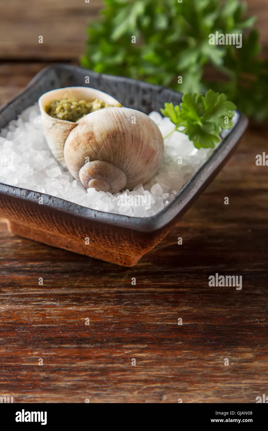 Large Escargots de Bourgogne - Snails baked with garlic butter, with ...