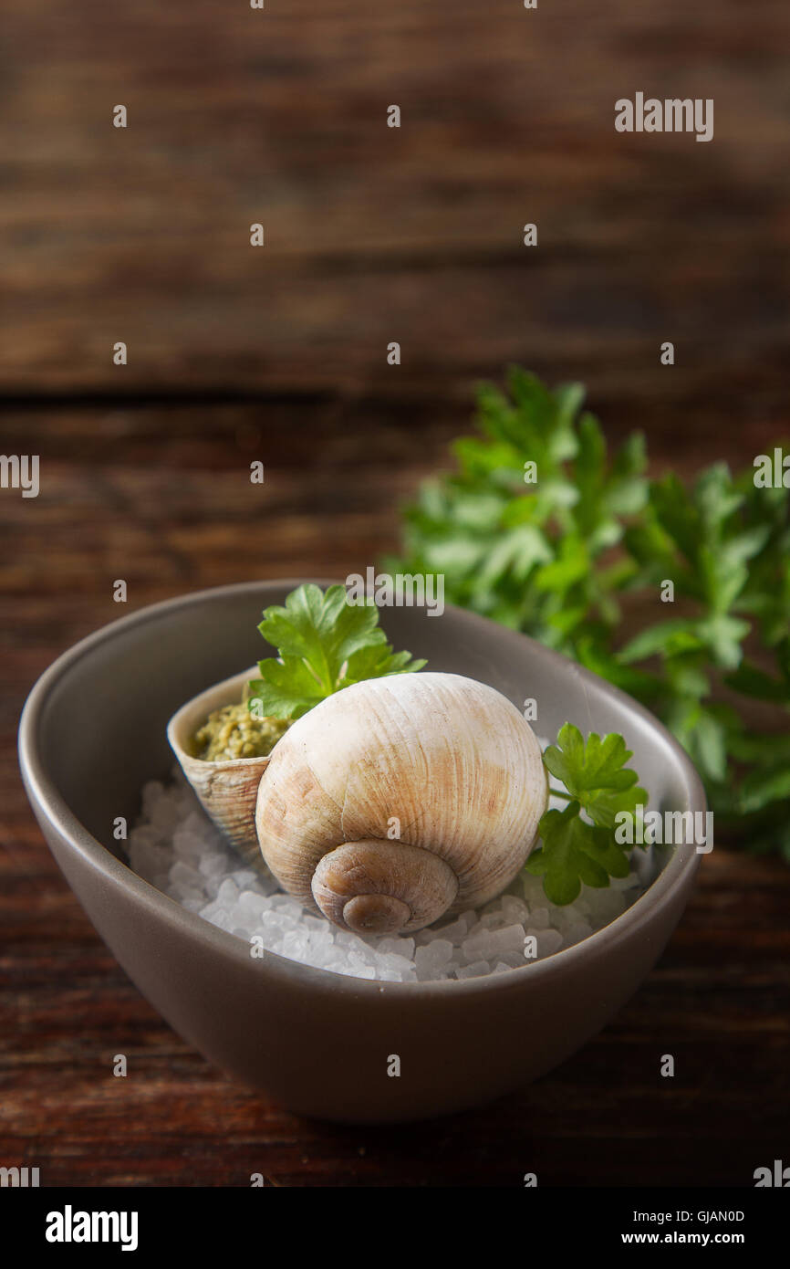 Large Escargots de Bourgogne - Snails baked with garlic butter, with ...