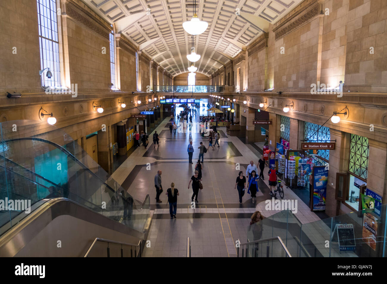 Adelaide railway station main arrival and departure hall. Adelaide ...
