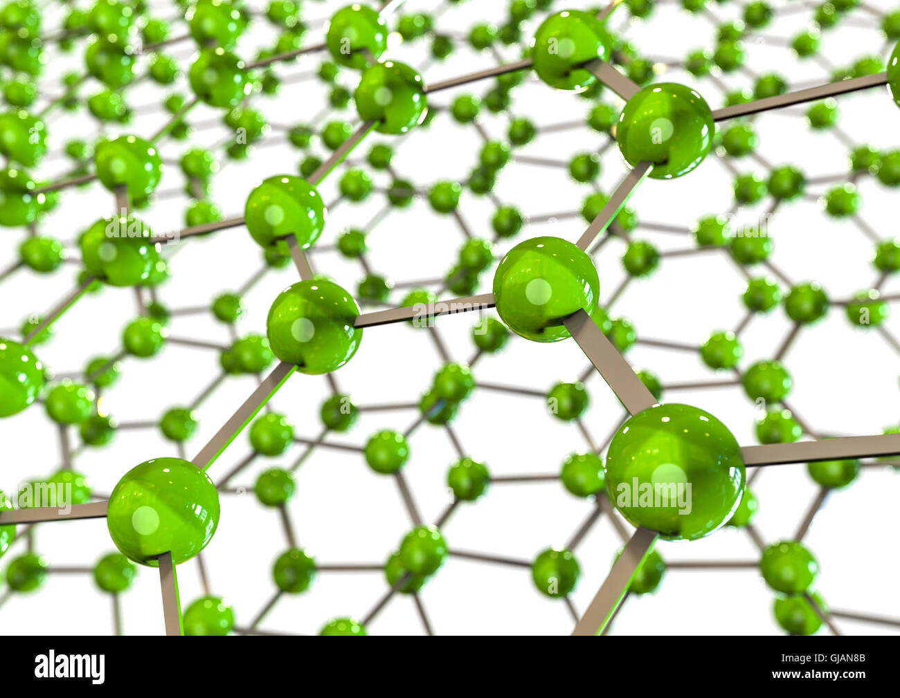 3D render image representing a group of green molecules Stock Photo - Alamy