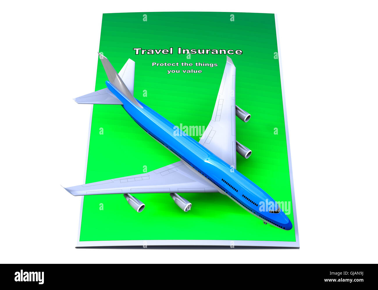 3D render image representing a travel insurance policy Stock Photo - Alamy
