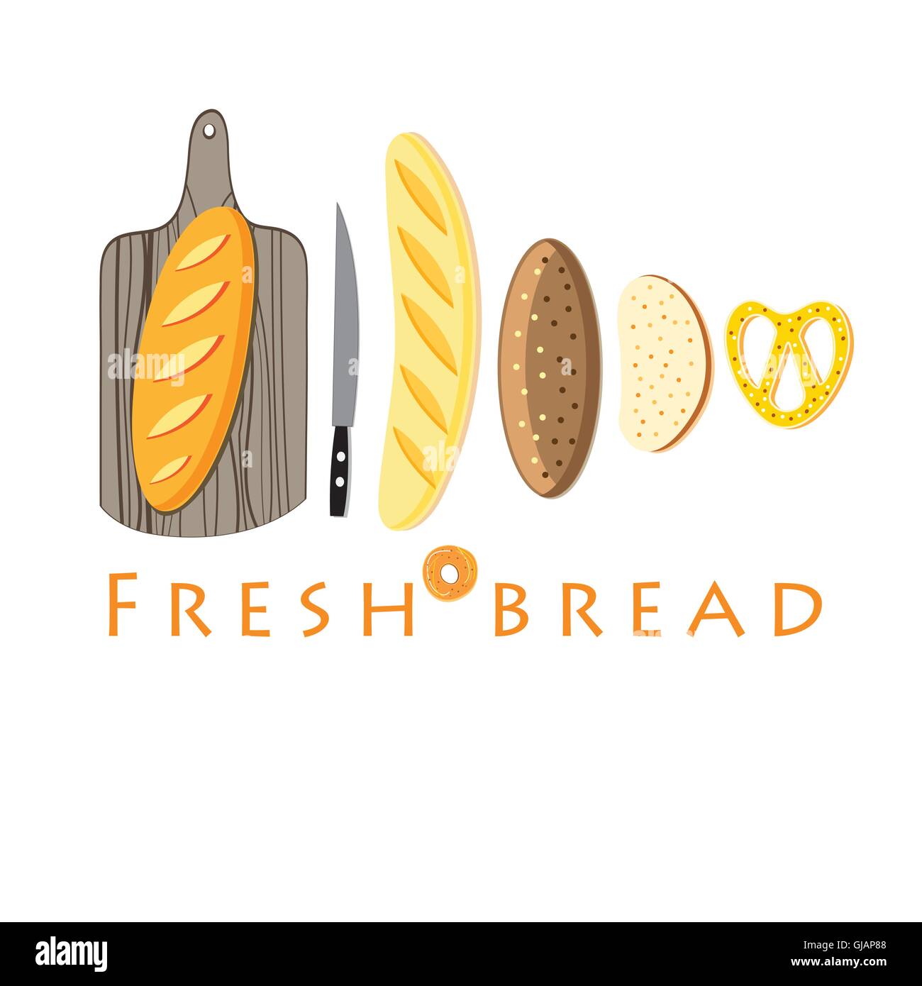 Baguette bread on modern Stock Vector Images - Alamy