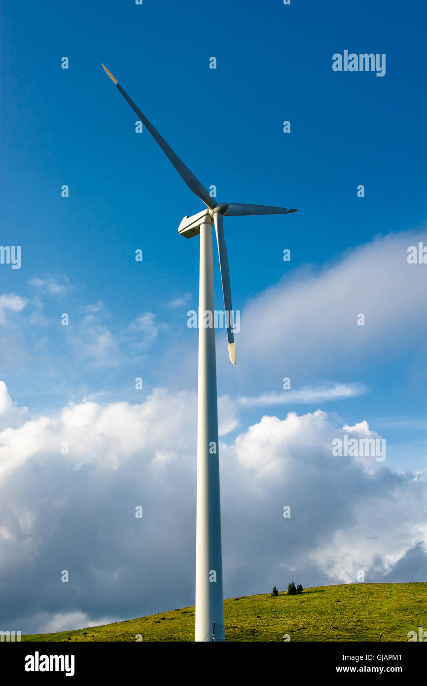 Wind Turbine On Hill In Austria Stock Photo - Alamy