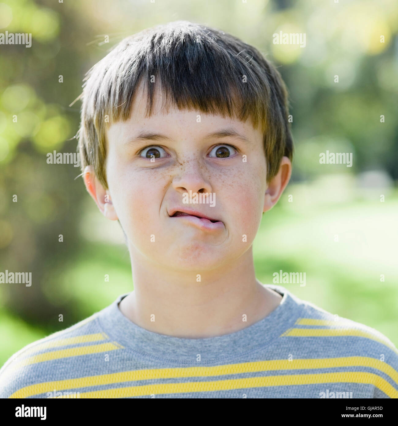 Boy Making Silly Face Stock Photo - Alamy