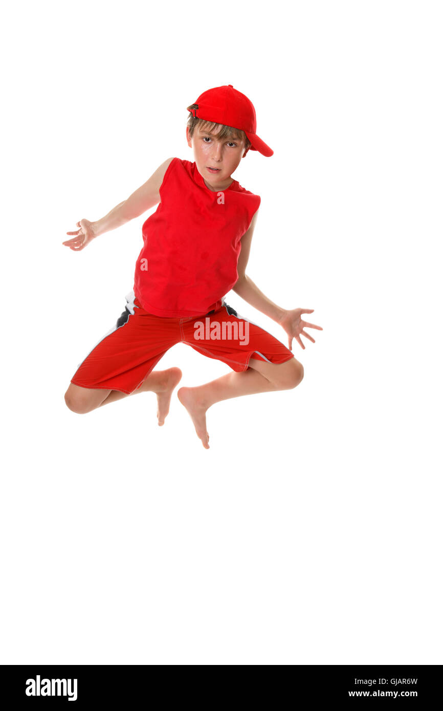 Child mid jump Stock Photo - Alamy