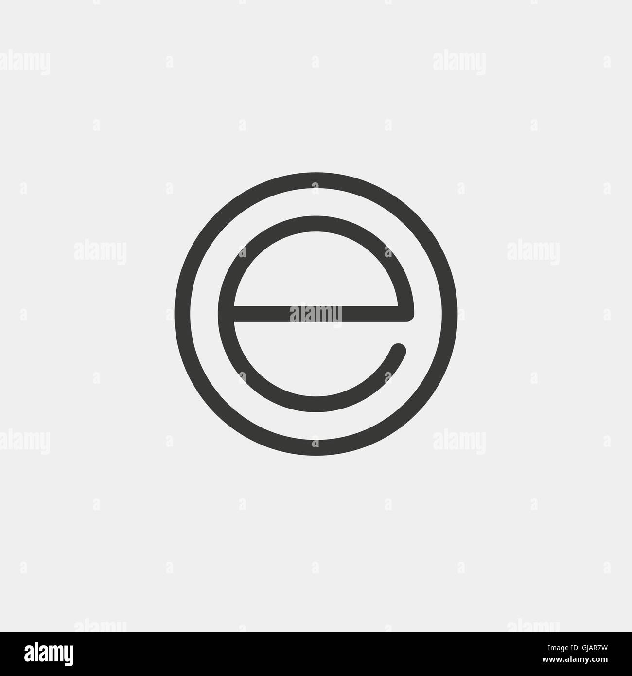 letter e icon of brown outline for illustration Stock Vector Image ...