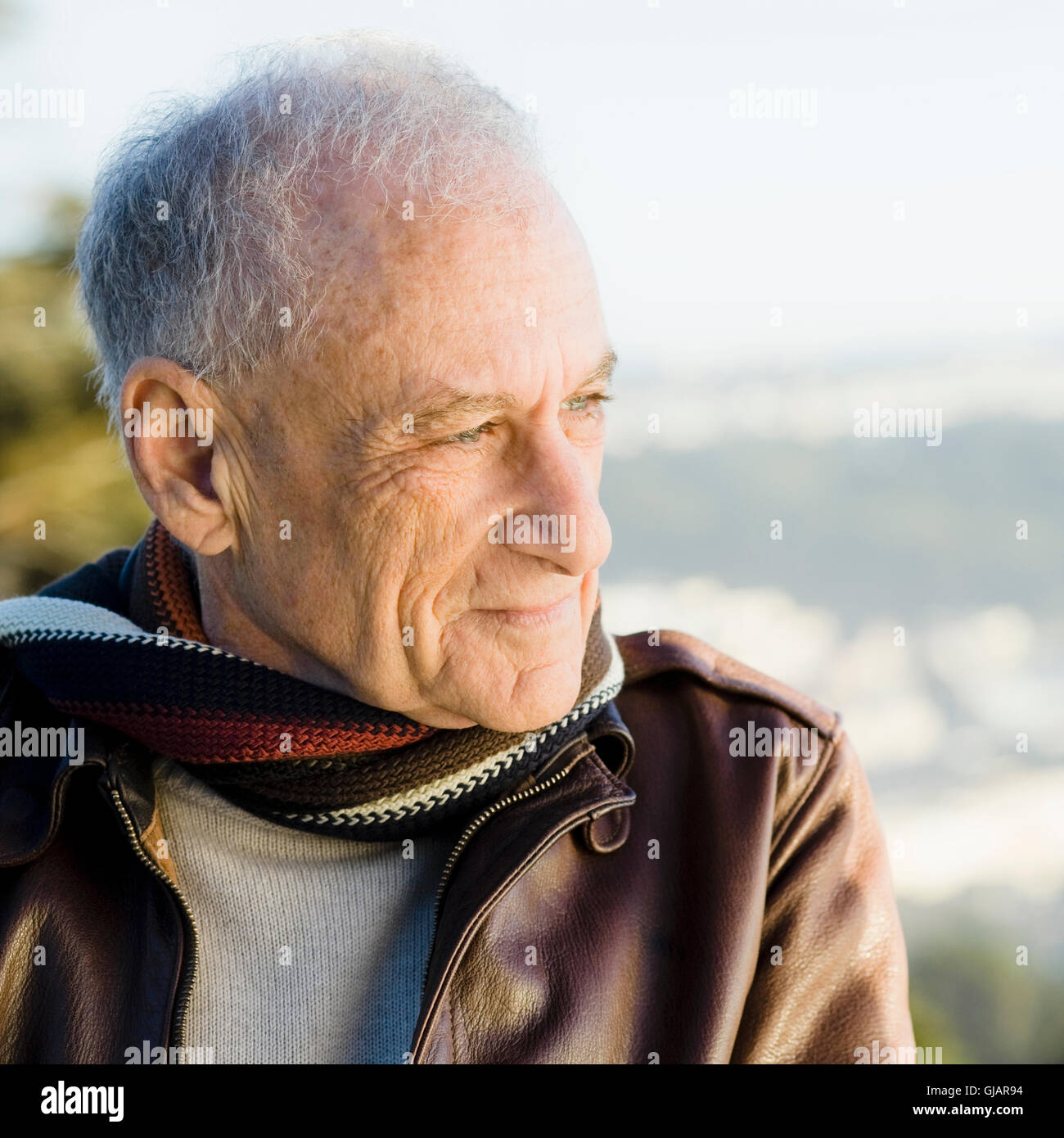 Profile of senior man in nature hi-res stock photography and images - Alamy