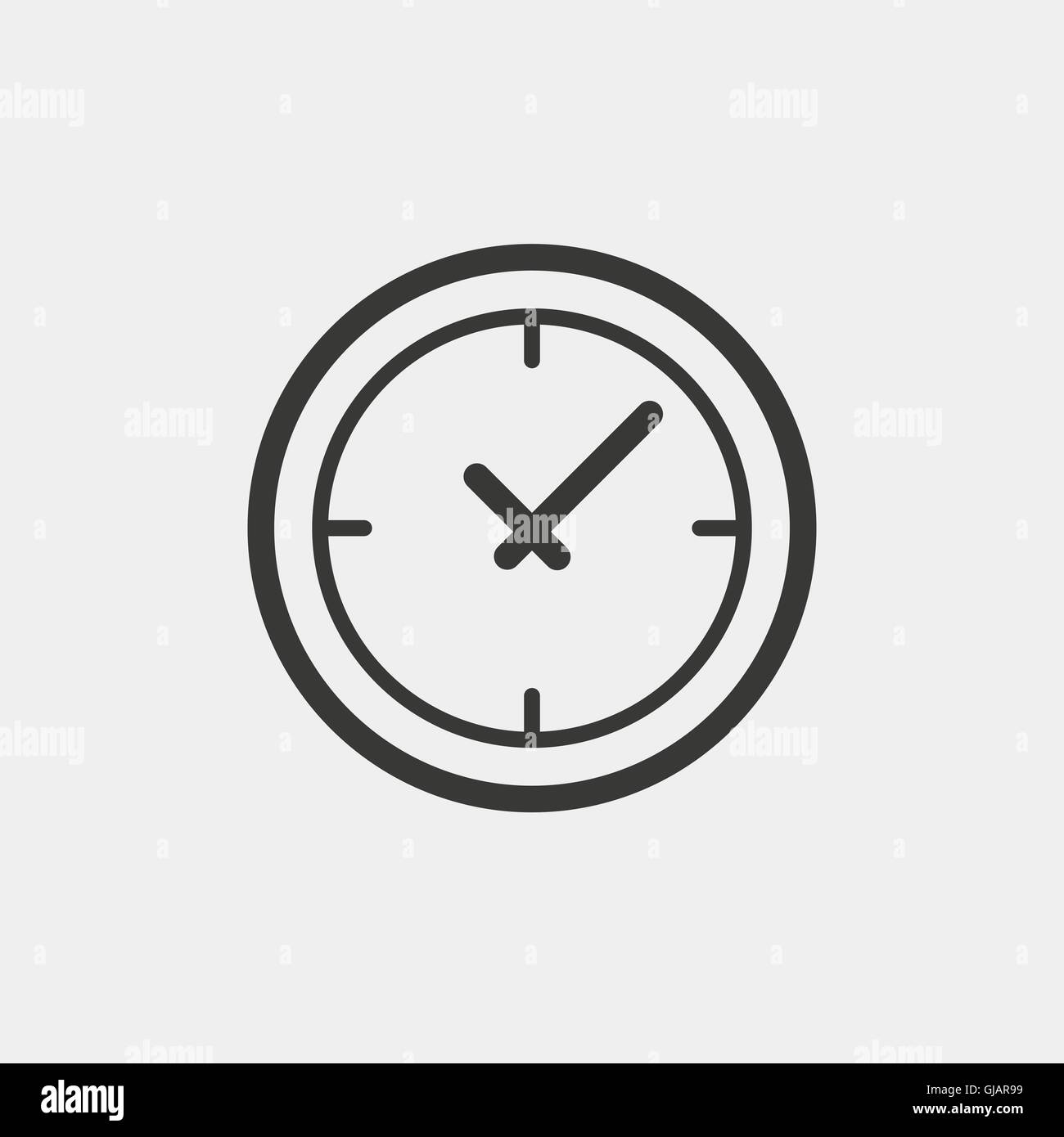 clock icon of brown outline for illustration Stock Vector Image & Art ...