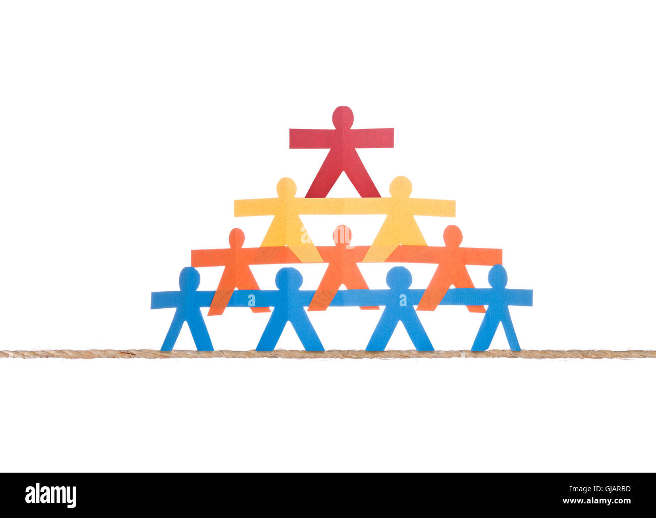 Working team standing on single rope Stock Photo - Alamy