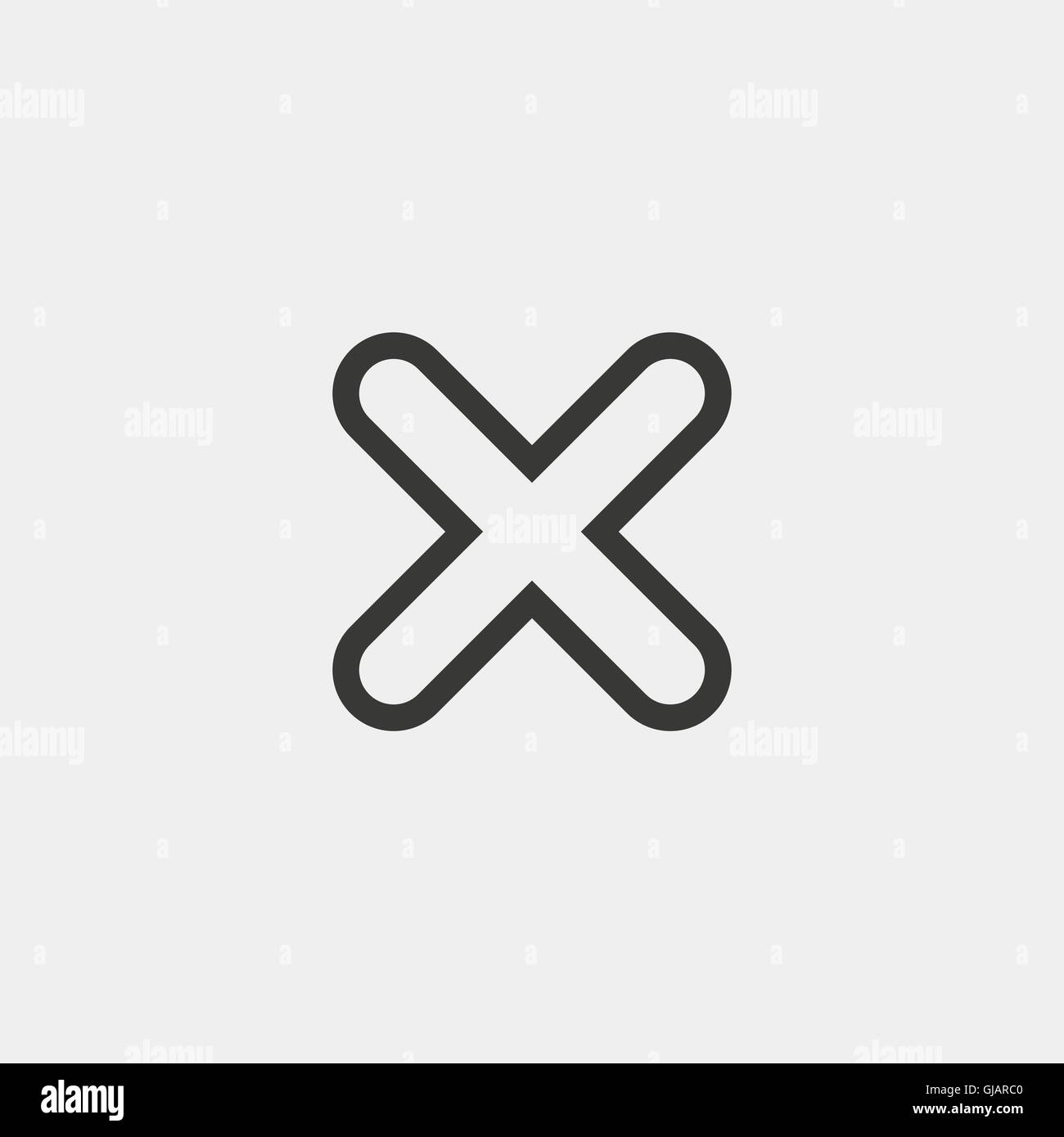 false mark icon of brown outline for illustration Stock Vector Image ...