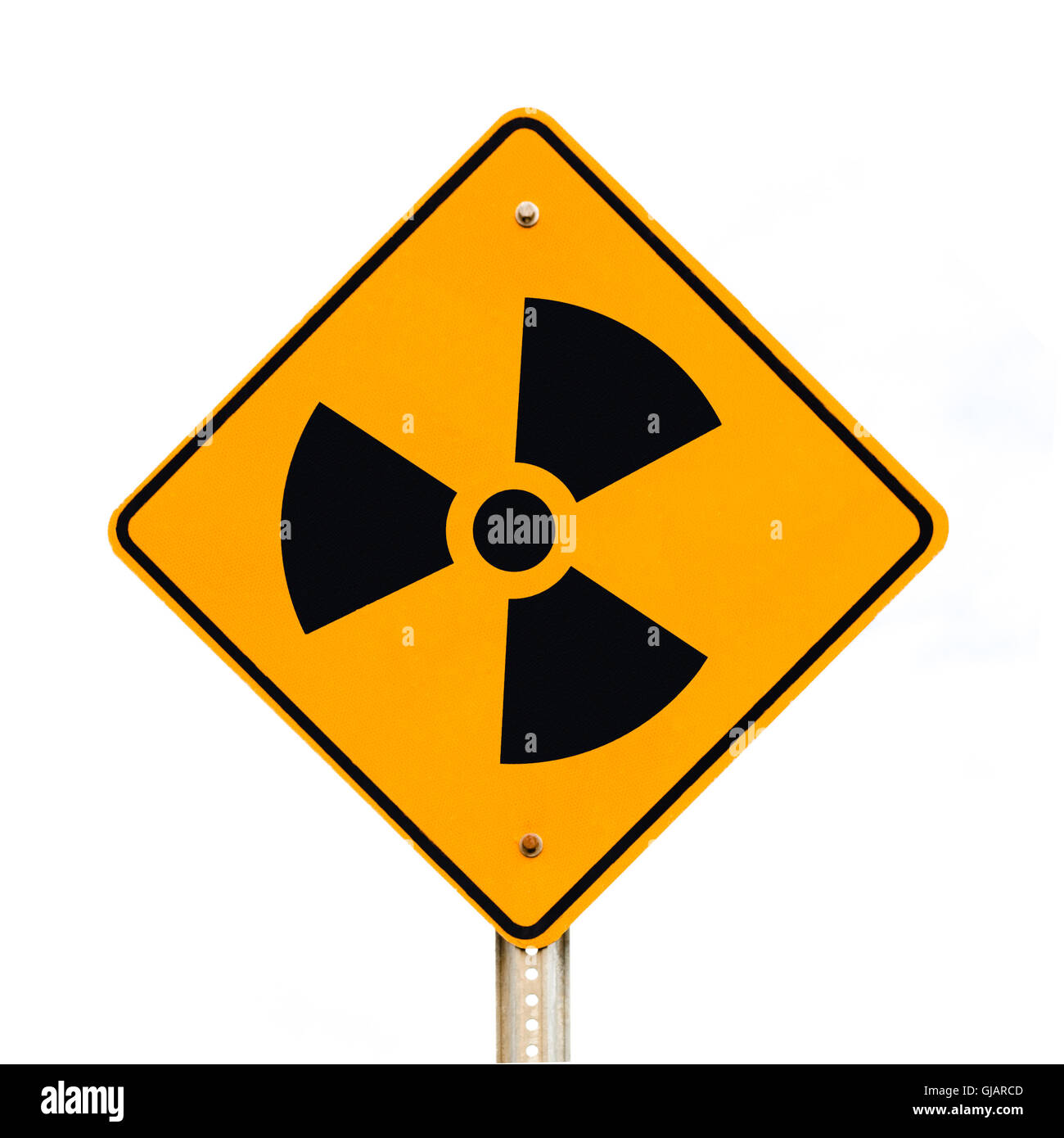 Radioactive road sign isolated on white Stock Photo - Alamy