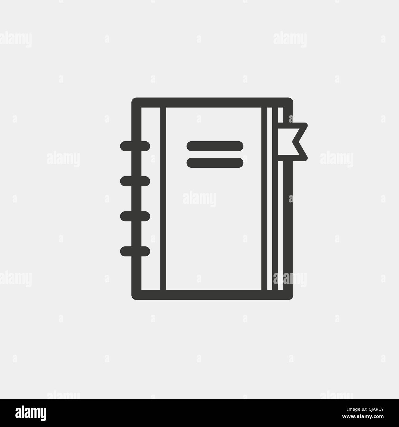 notebook icon of brown outline for illustration Stock Vector Image ...