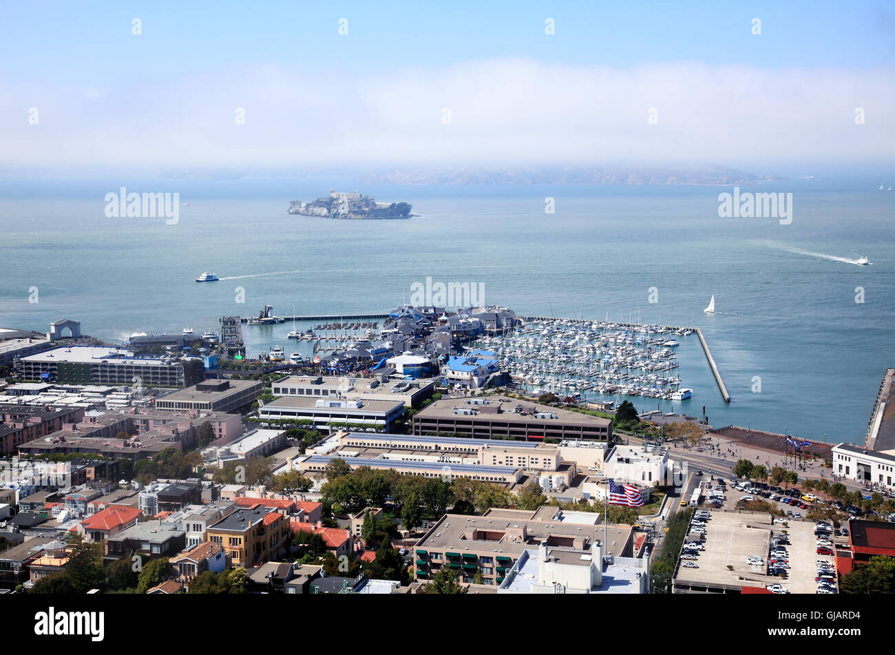 Alcatraz Island and Pier 39 Stock Photo - Alamy