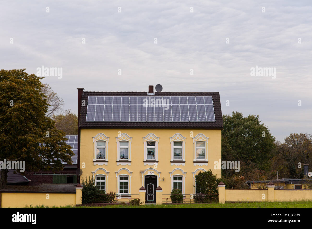Modern solar technology on traditional hi-res stock photography and ...