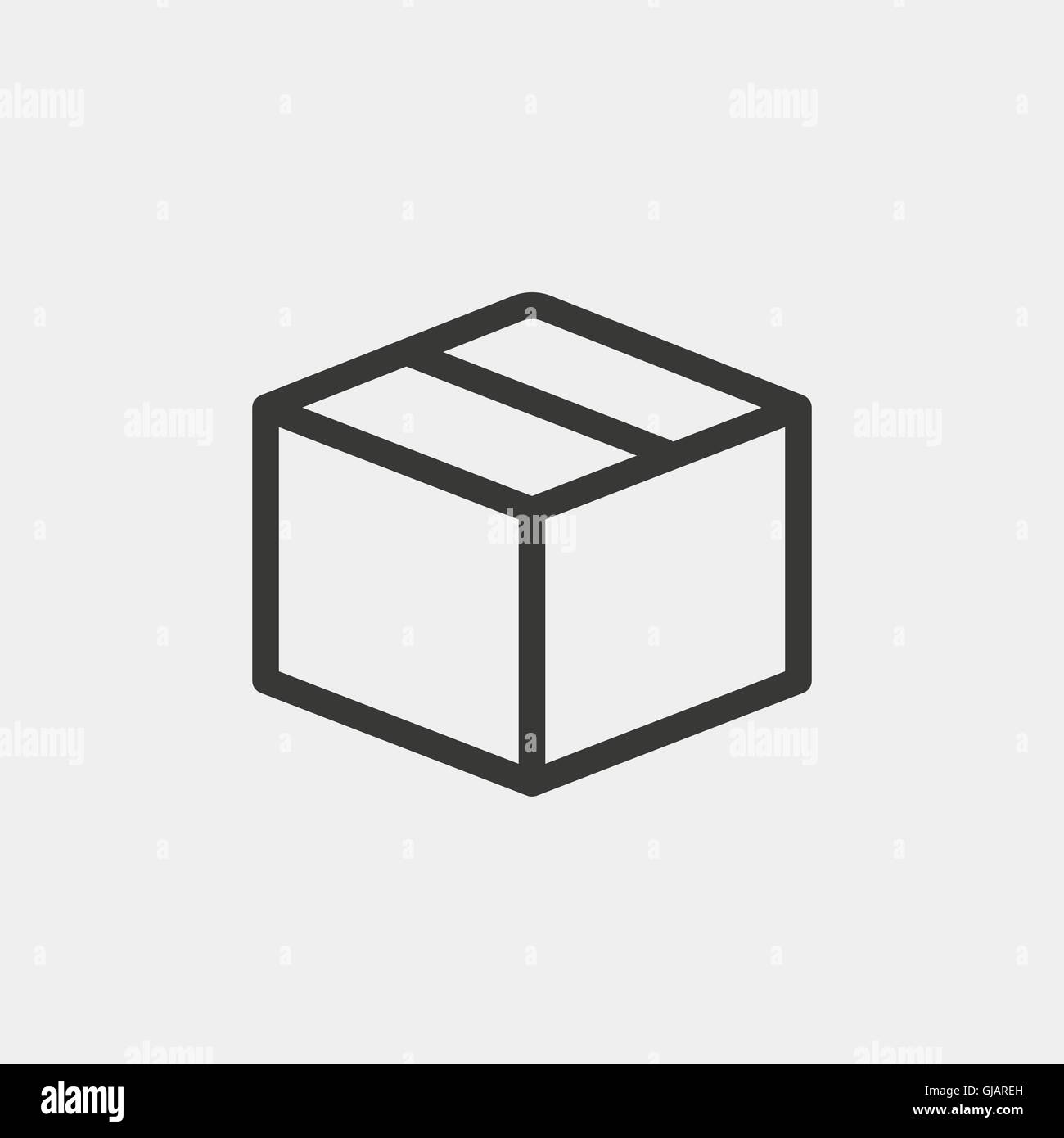 simple box icon of brown outline for illustration Stock Vector Image ...