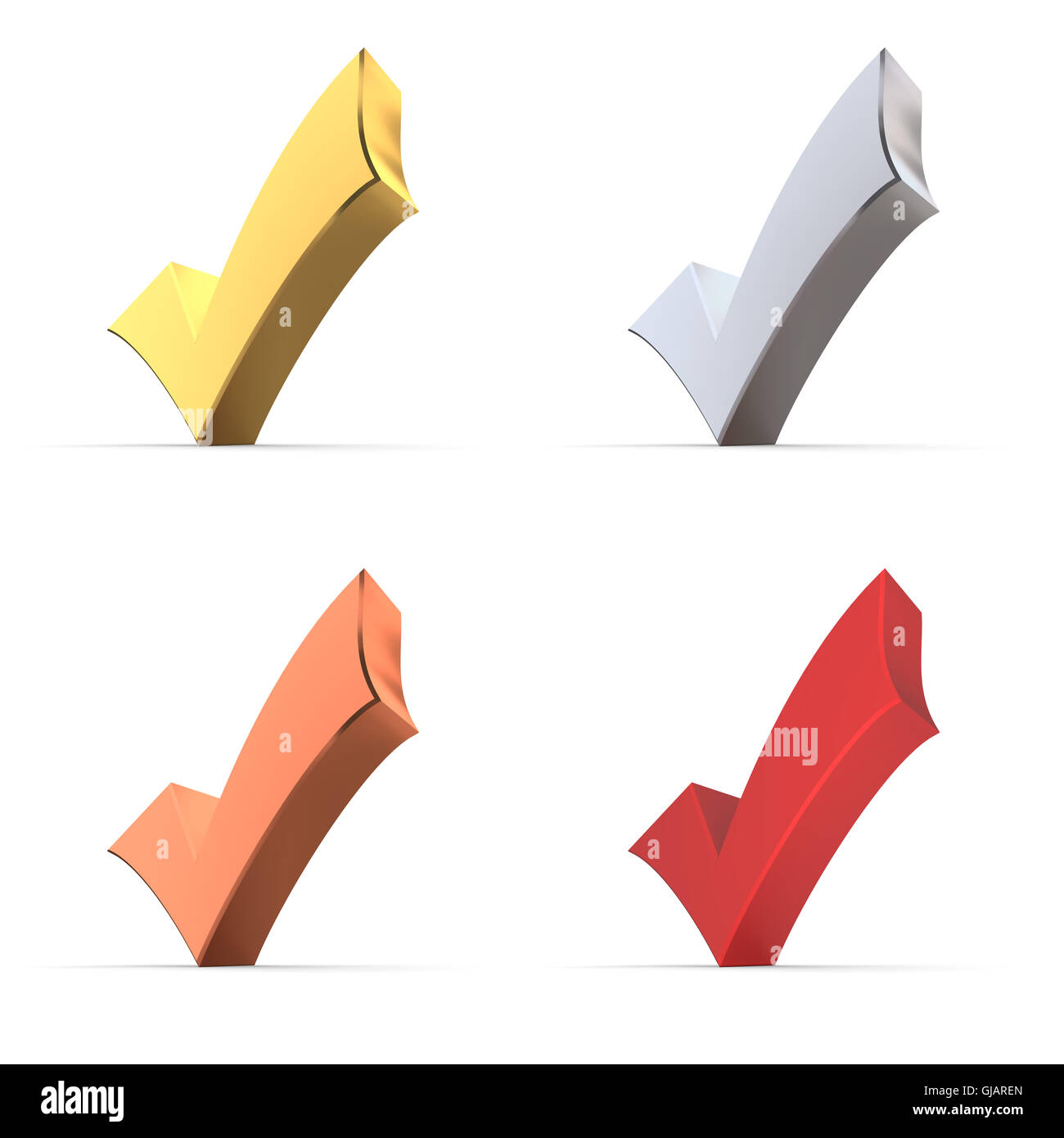 Four Solid Tick Mark Symbols Stock Photo - Alamy