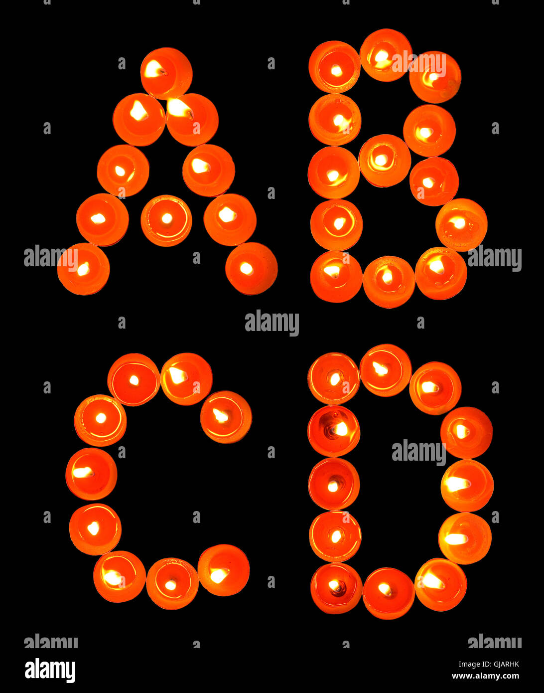 Isolated Candle light alphabet series Stock Photo - Alamy