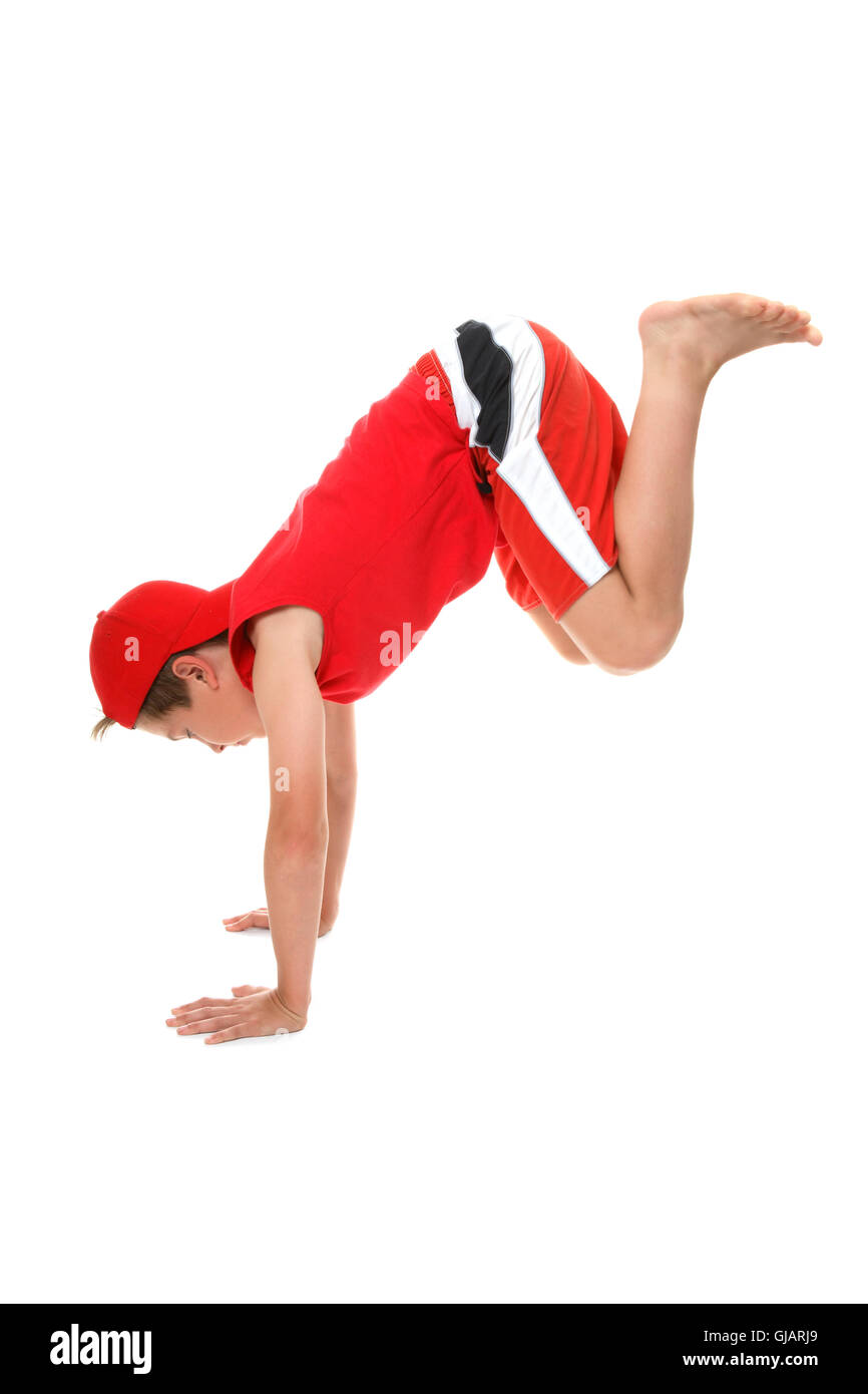 Boy on hands Stock Photo - Alamy