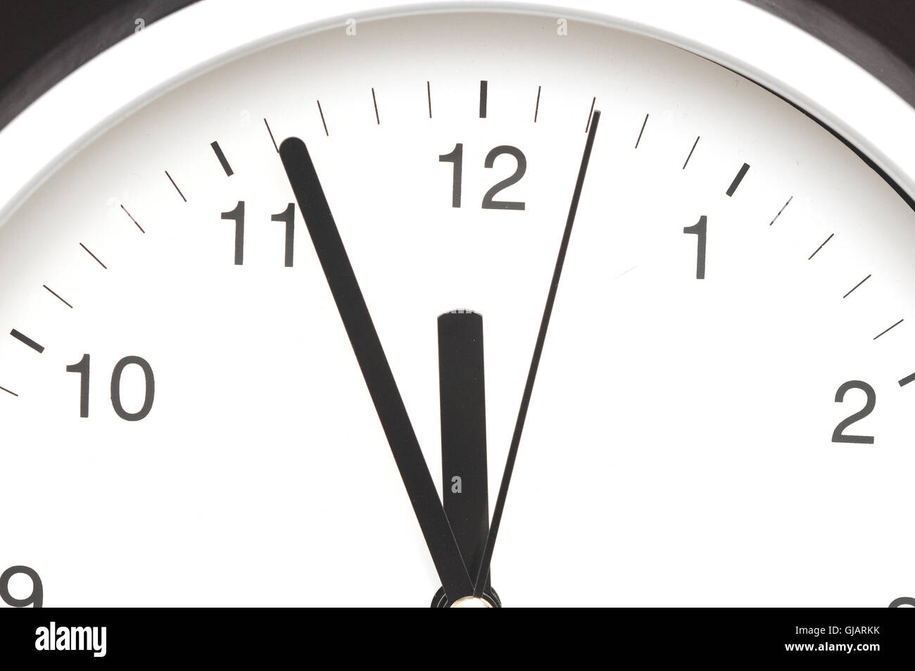 Photo Of Clock Showing Five Minutes To Noon Stock Photo Alamy