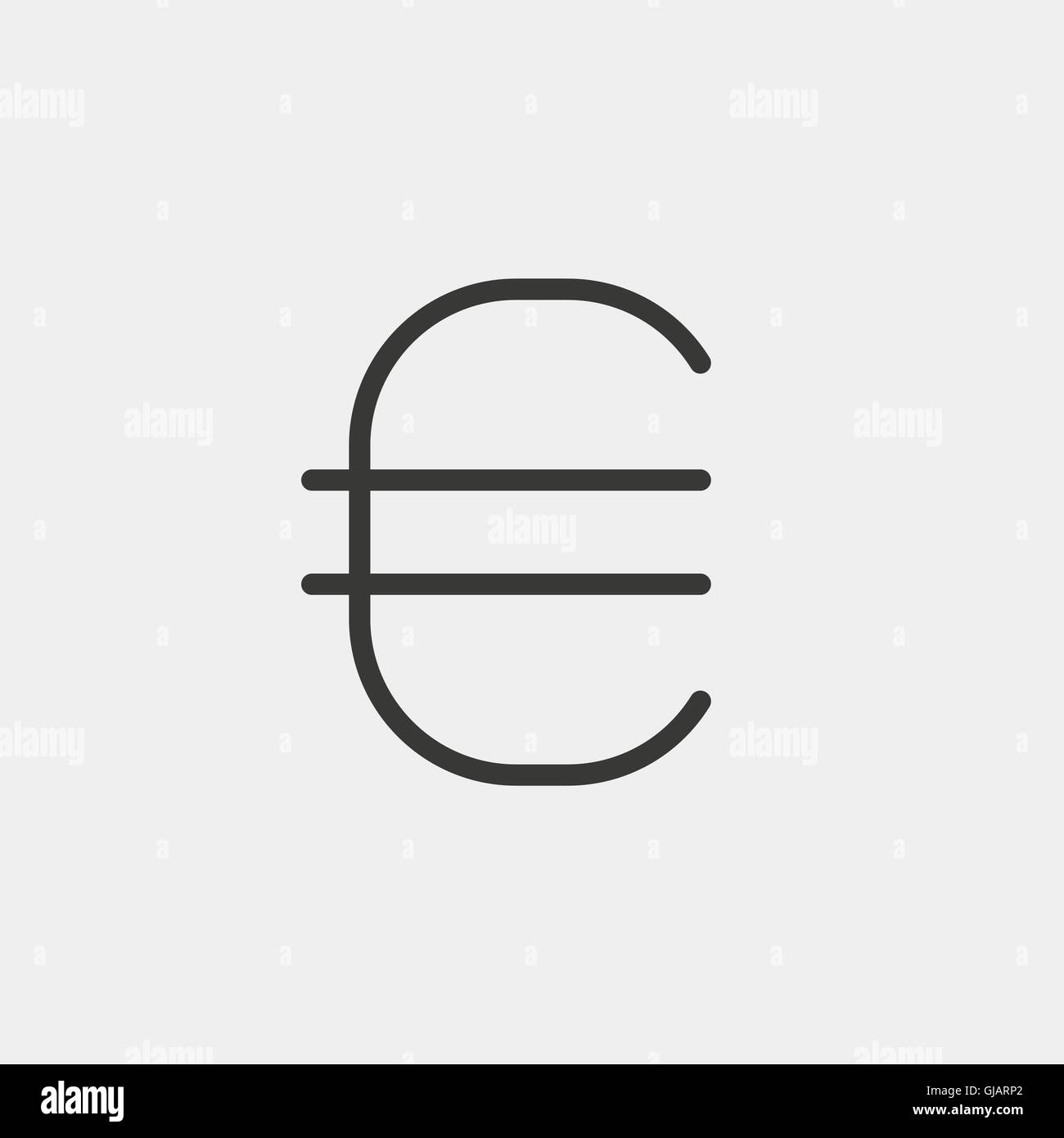 euro sign icon of brown outline for illustration Stock Vector Image ...