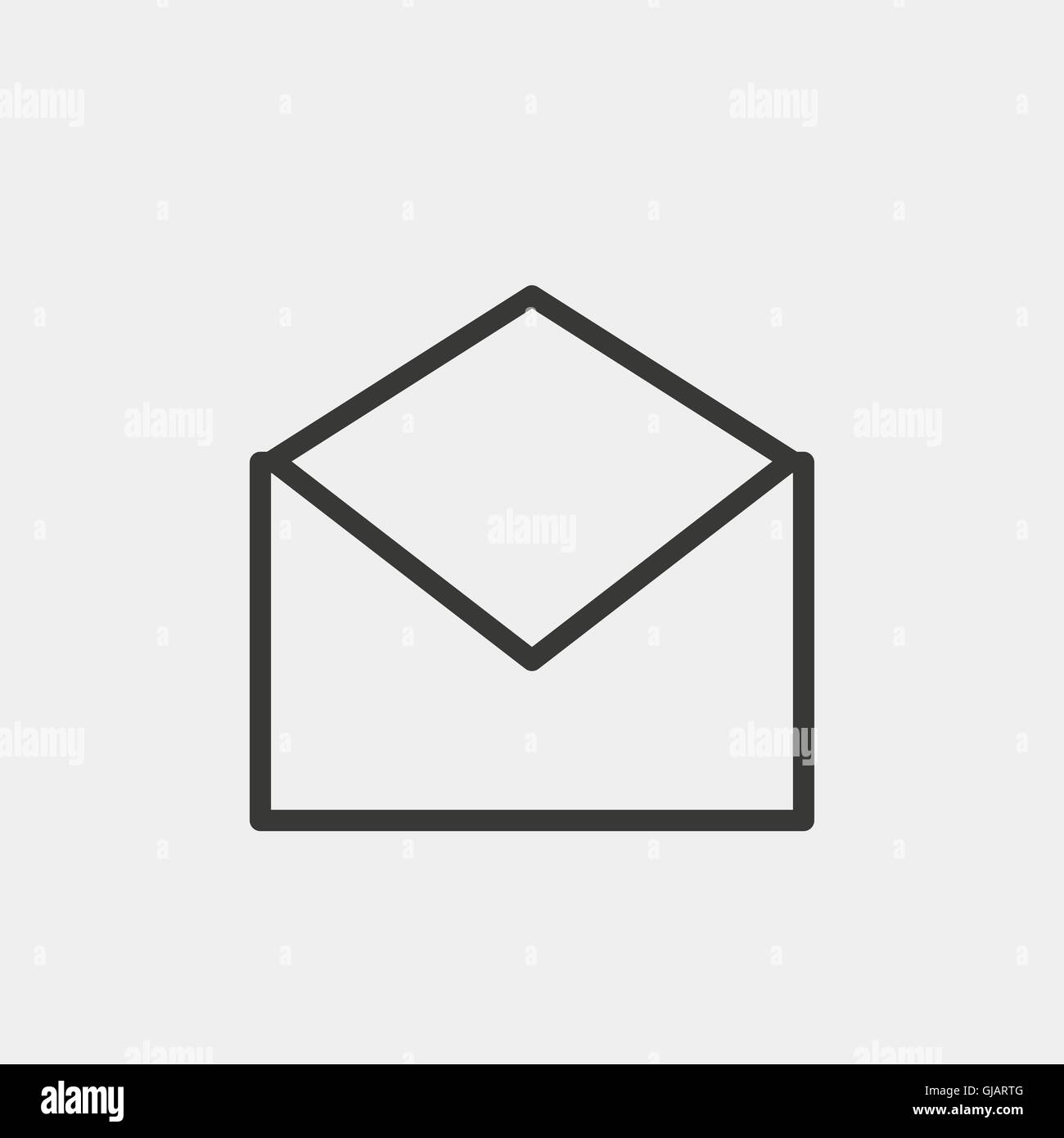 open envelope of brown outline for illustration Stock Vector Image ...