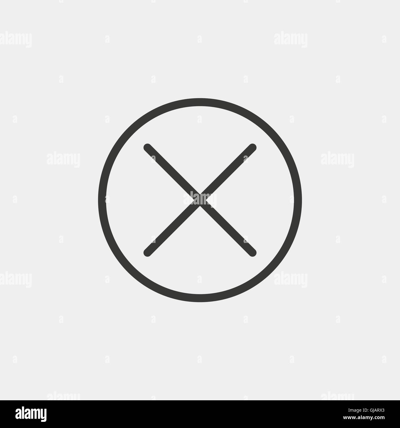 false mark icon of brown outline for illustration Stock Vector Image ...