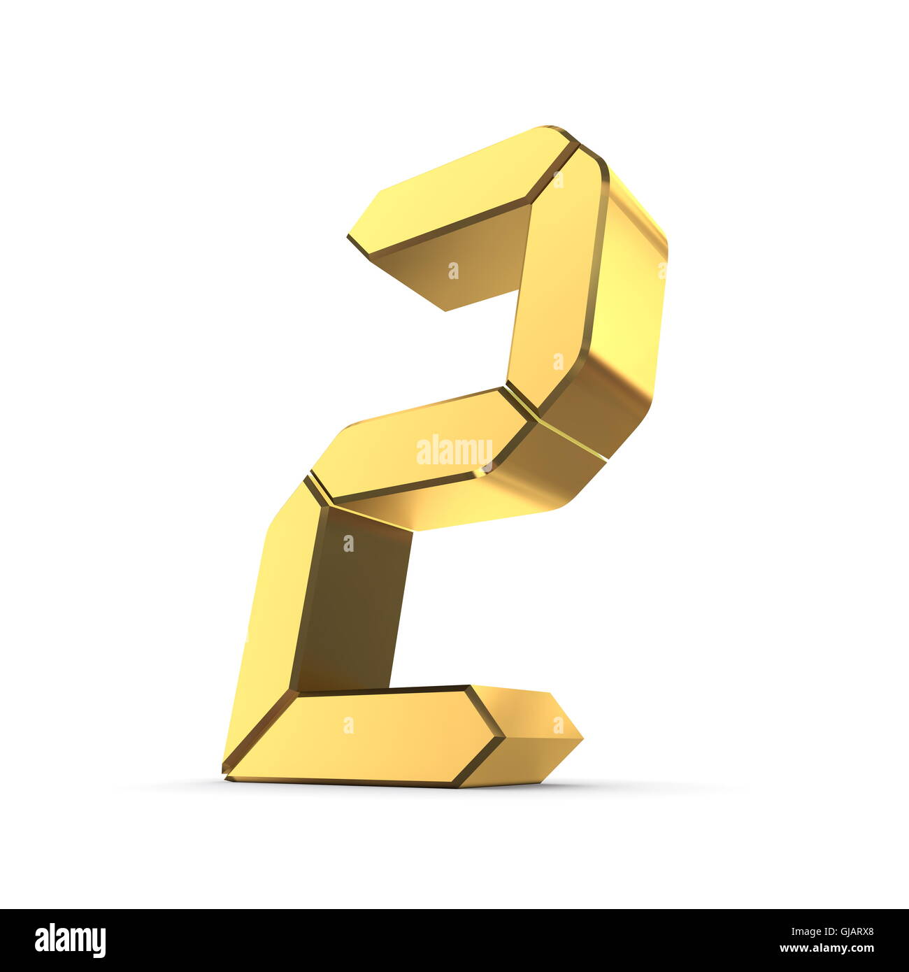 Shiny Number 2 - LCD Look Gold Stock Photo - Alamy