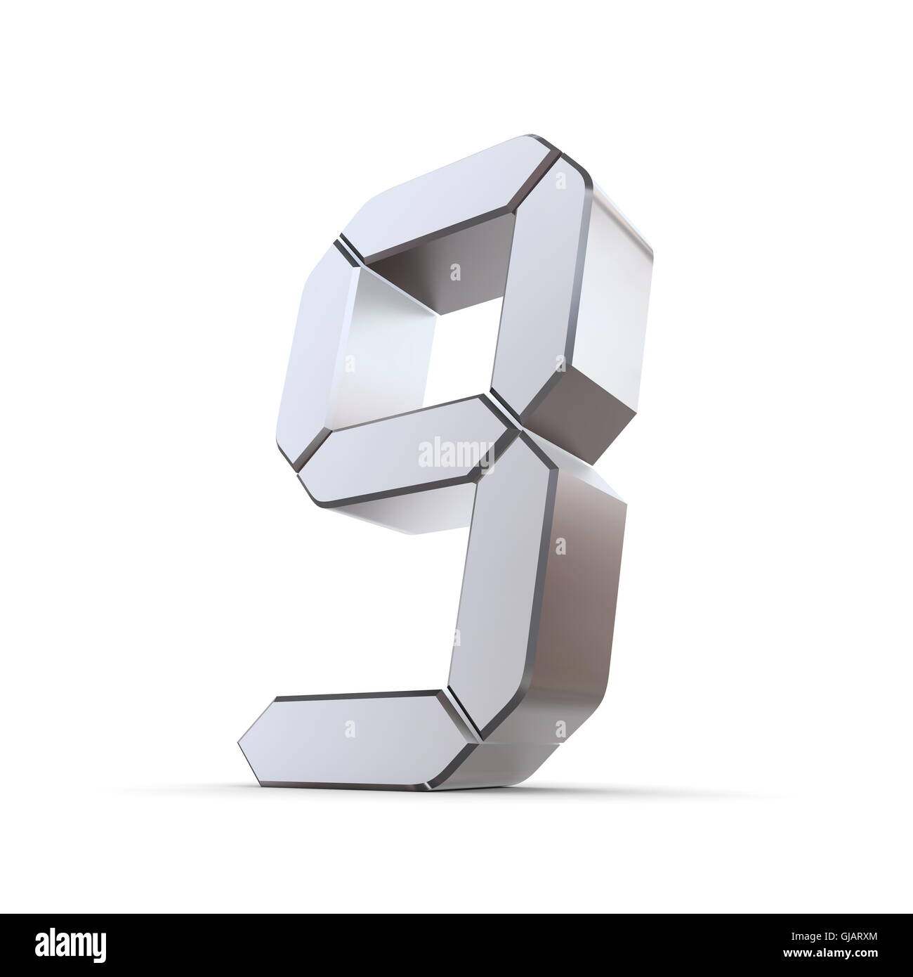 Shiny Number 9 - LCD Look Stock Photo - Alamy