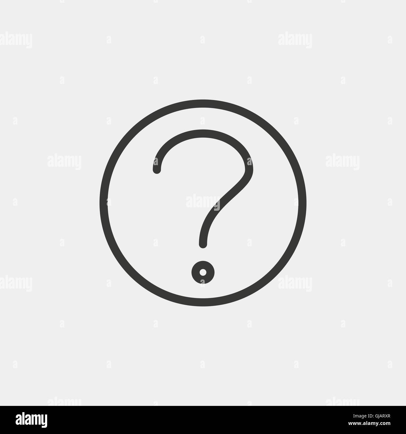 question icon of brown outline for illustration Stock Vector Image ...
