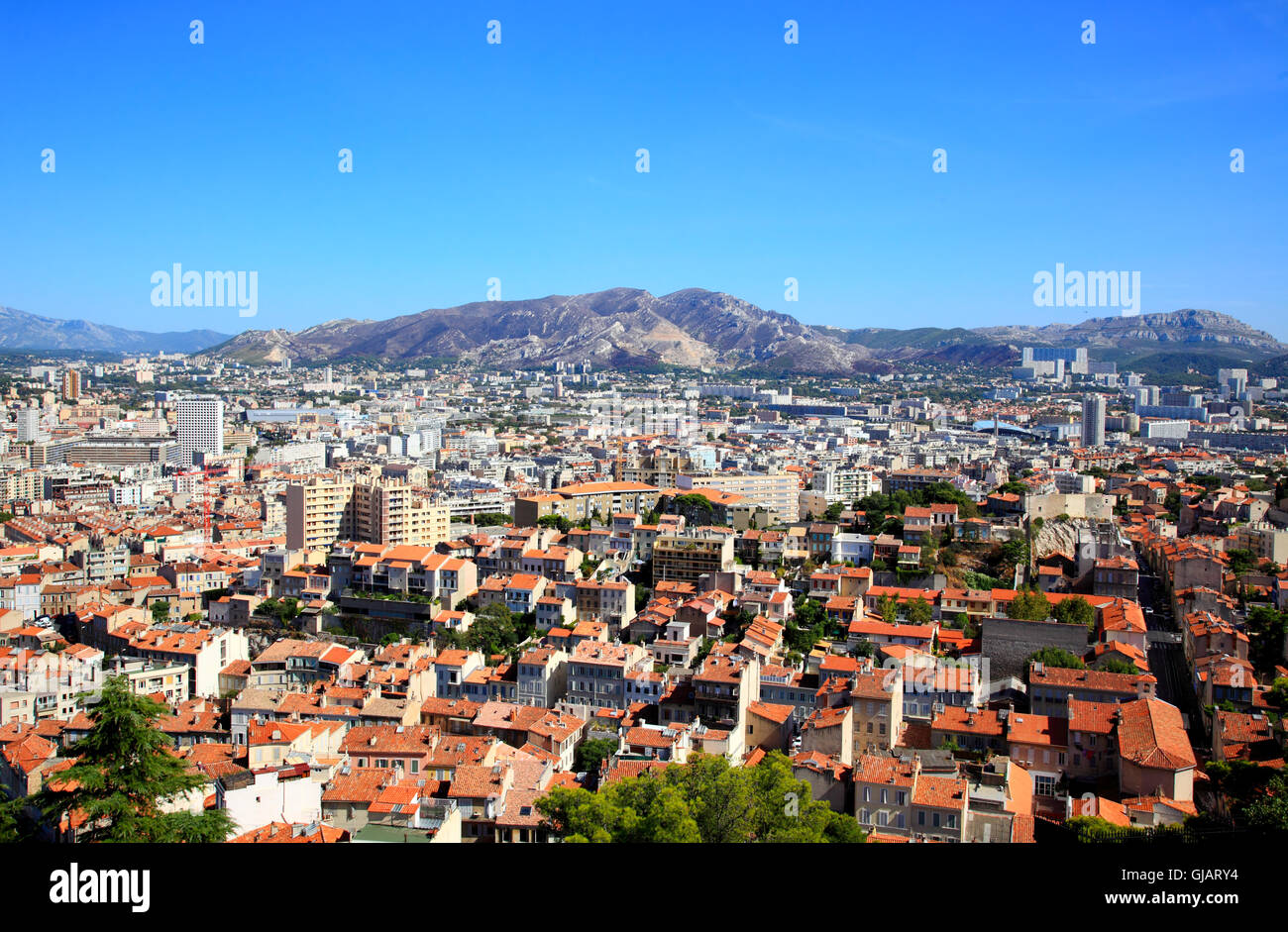 Aerial view of Marseille City Stock Photo - Alamy