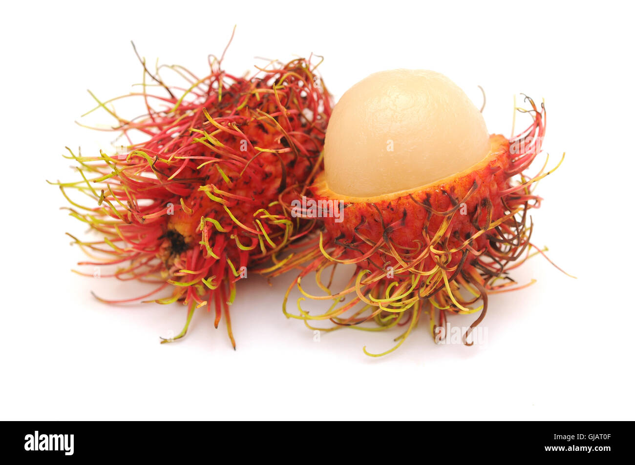 rambutan and one peel off rind Stock Photo - Alamy