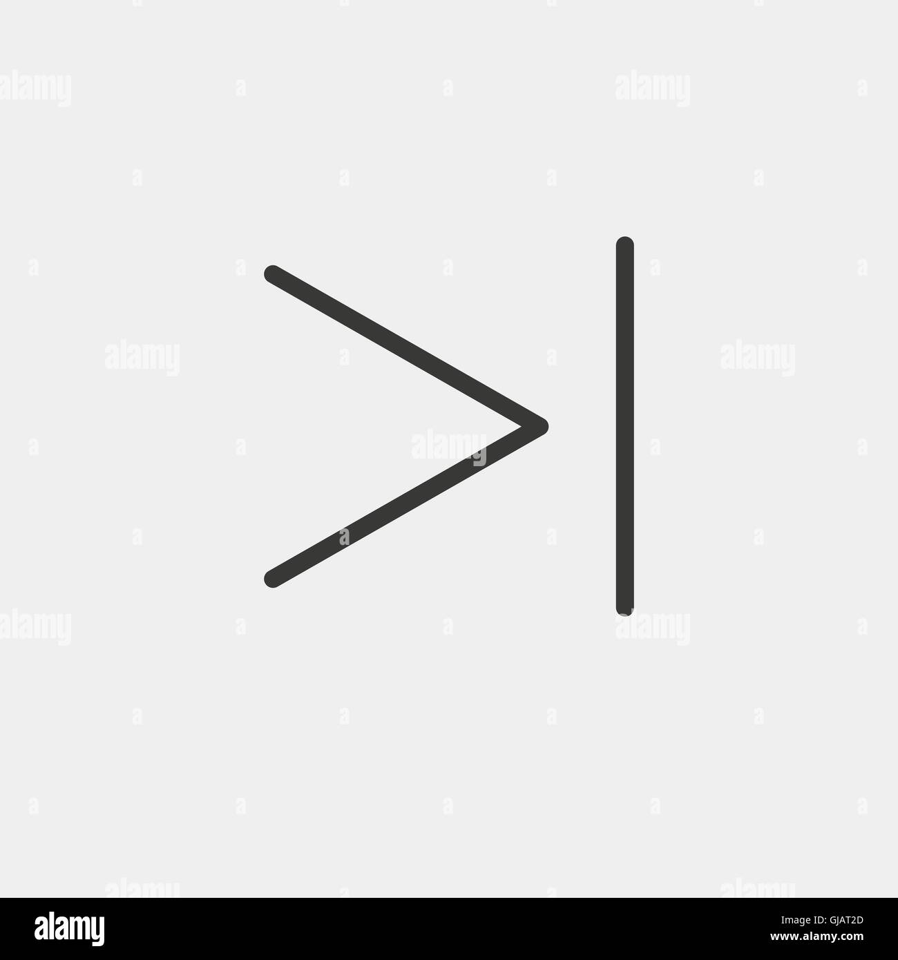 play arrow icon of brown outline for illustration Stock Vector Image ...