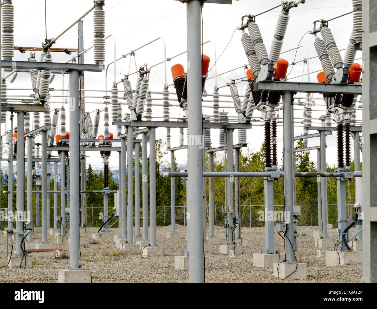 High-voltage transformer substation Stock Photo - Alamy