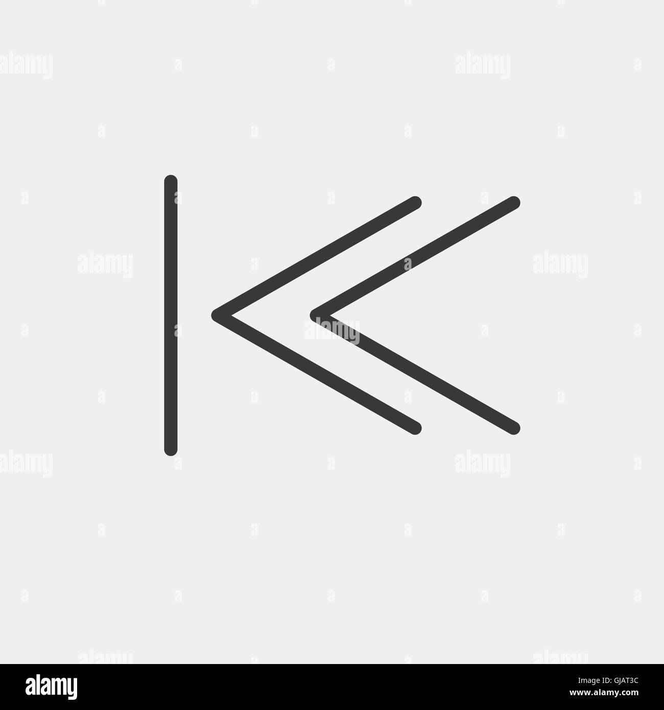 backward part icon of brown outline for illustration Stock Vector Image ...