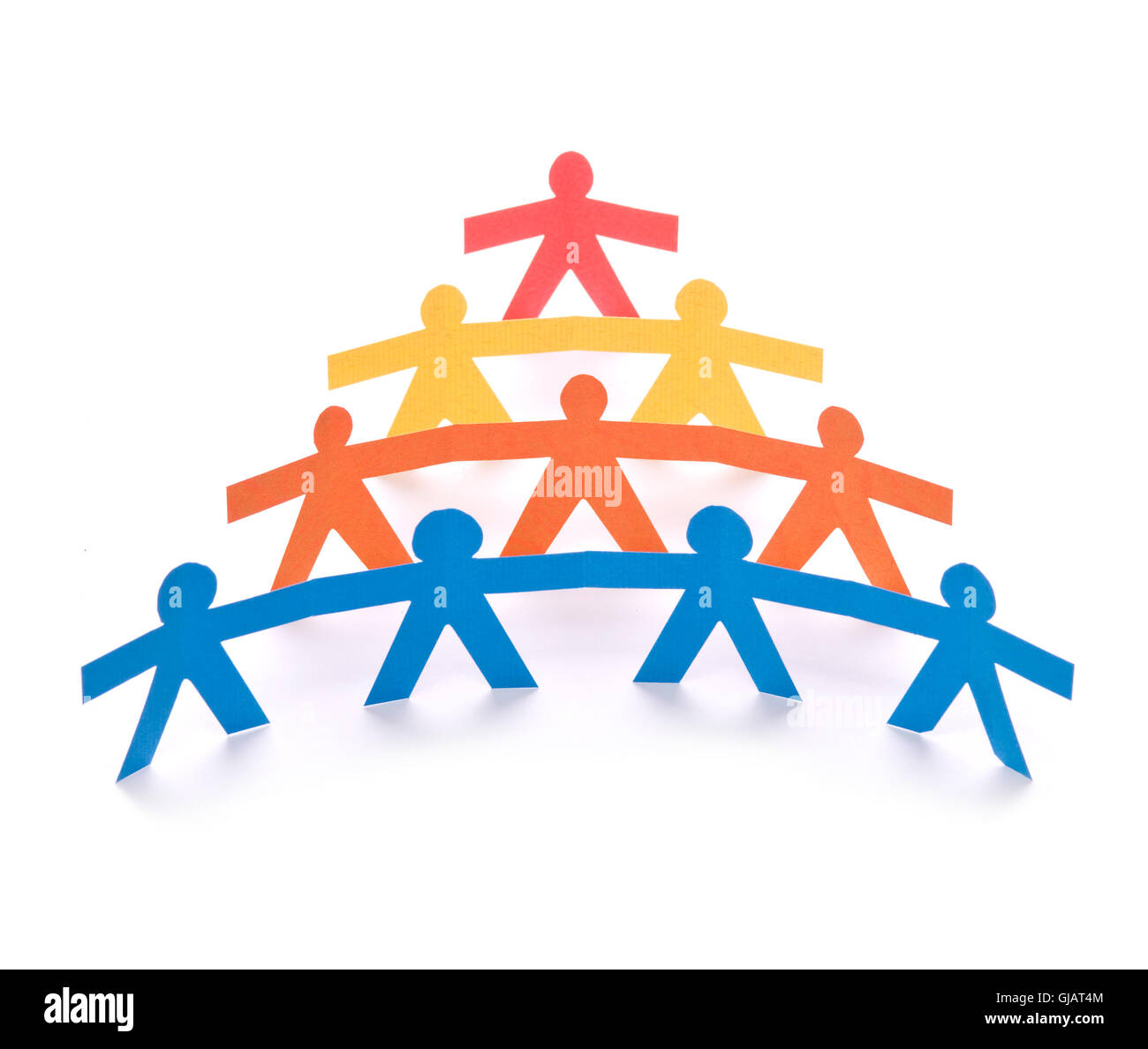 Concept of teamwork, colorful paper dolls Stock Photo - Alamy