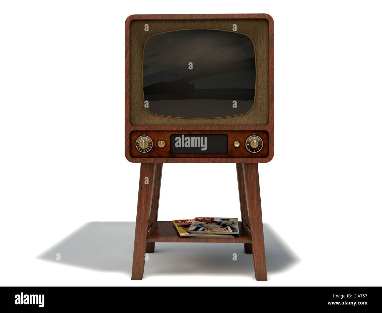 old television isolated on white background Stock Photo - Alamy