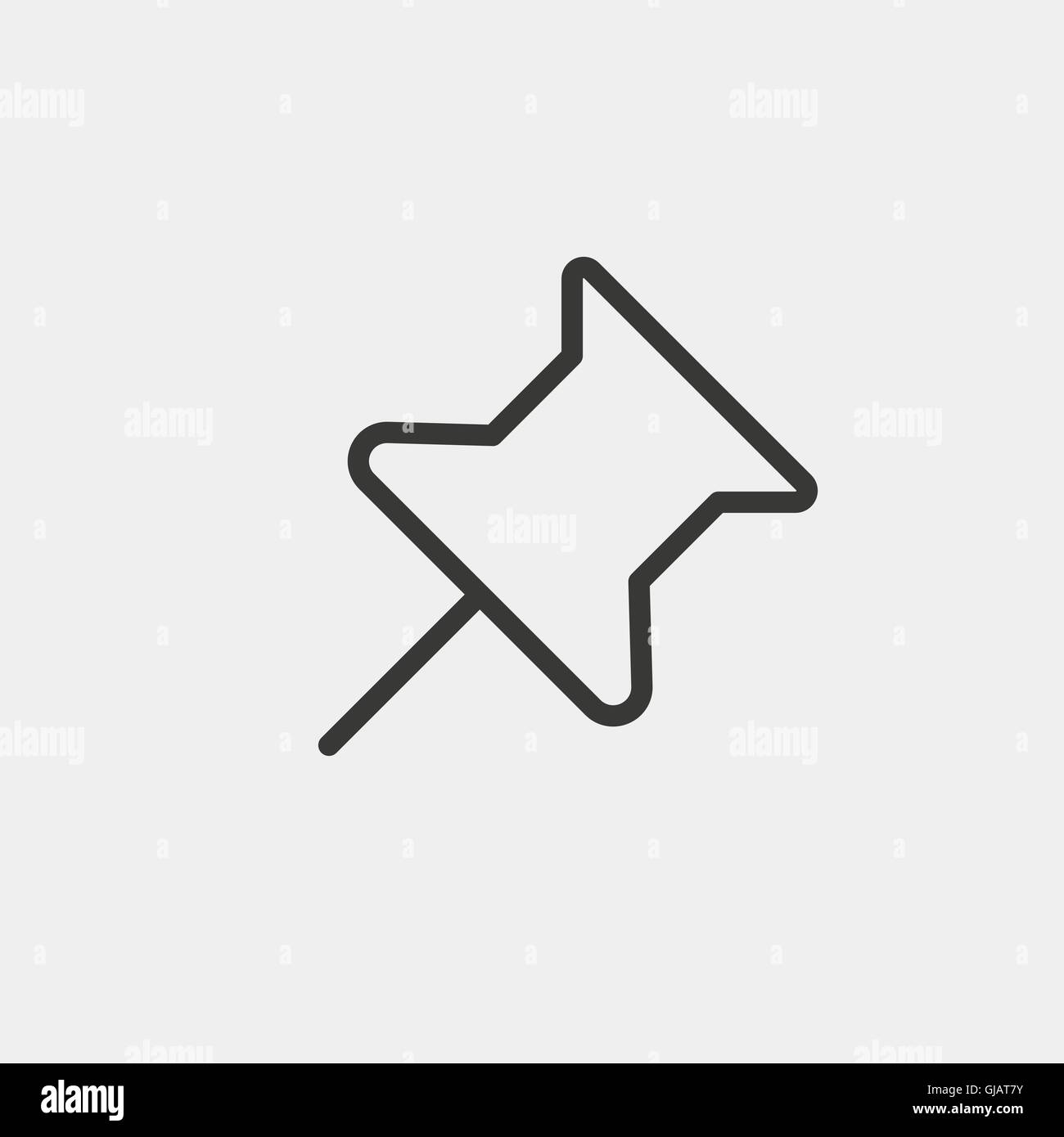 push pin icon of brown outline for illustration Stock Vector Image ...