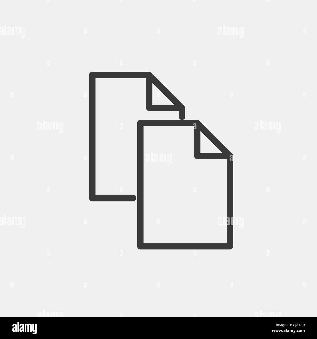 double papers icon of brown outline for illustration Stock Vector Image ...