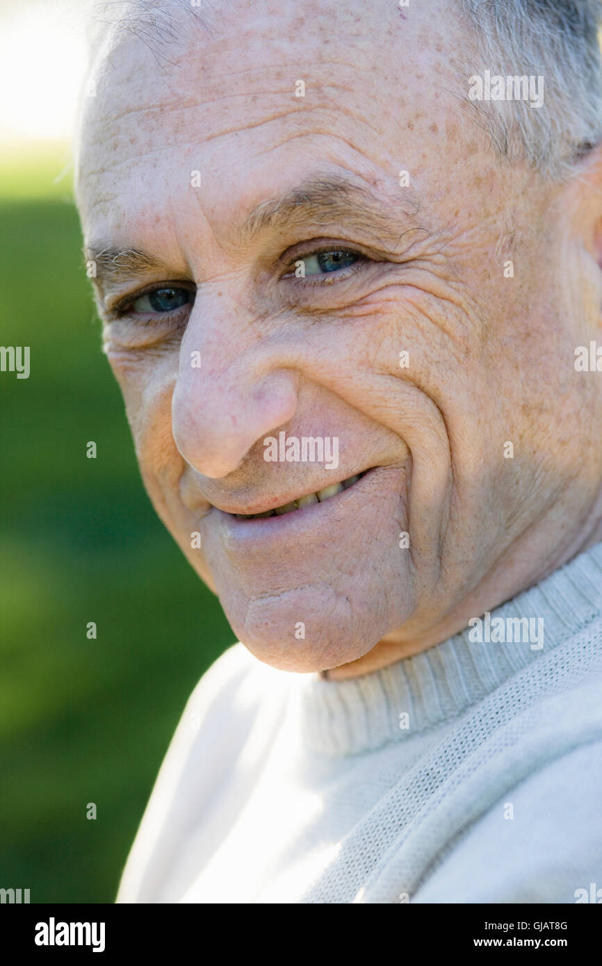 Smiling Old Man Stock Photo - Alamy