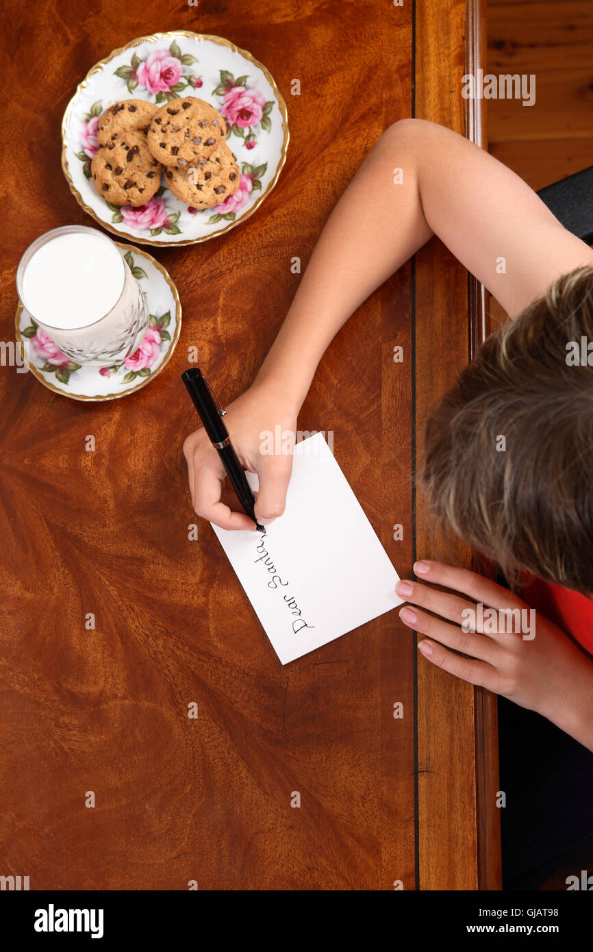Child writing a letter Stock Photo - Alamy