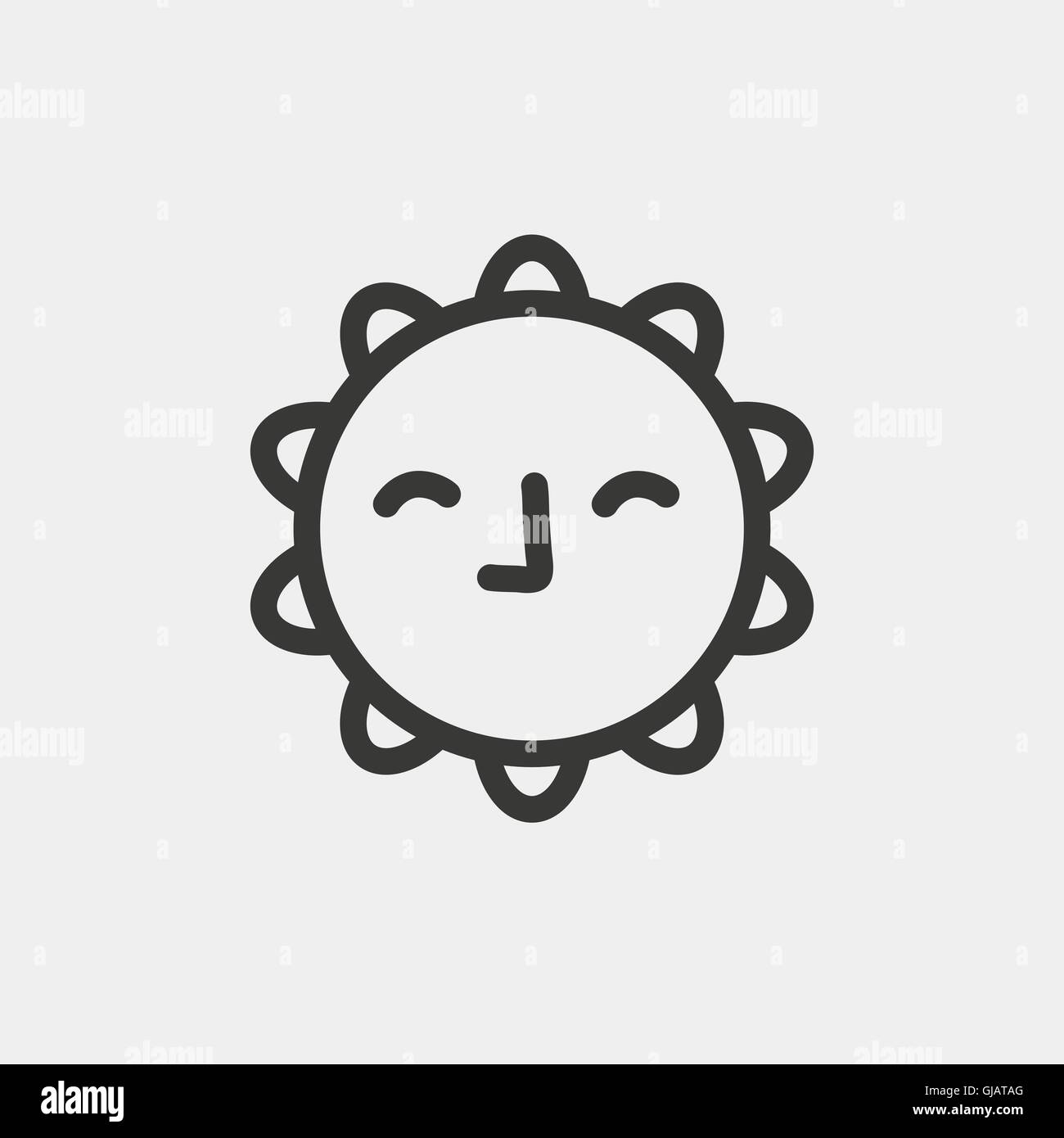 sunny weather icon of brown outline for illustration Stock Vector Image ...