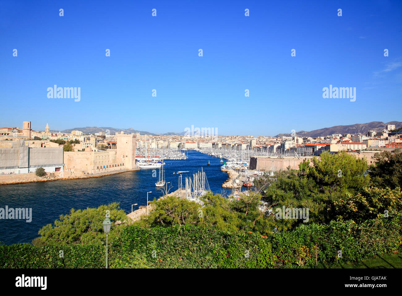 Aerial view of Marseille City and harbor Stock Photo - Alamy