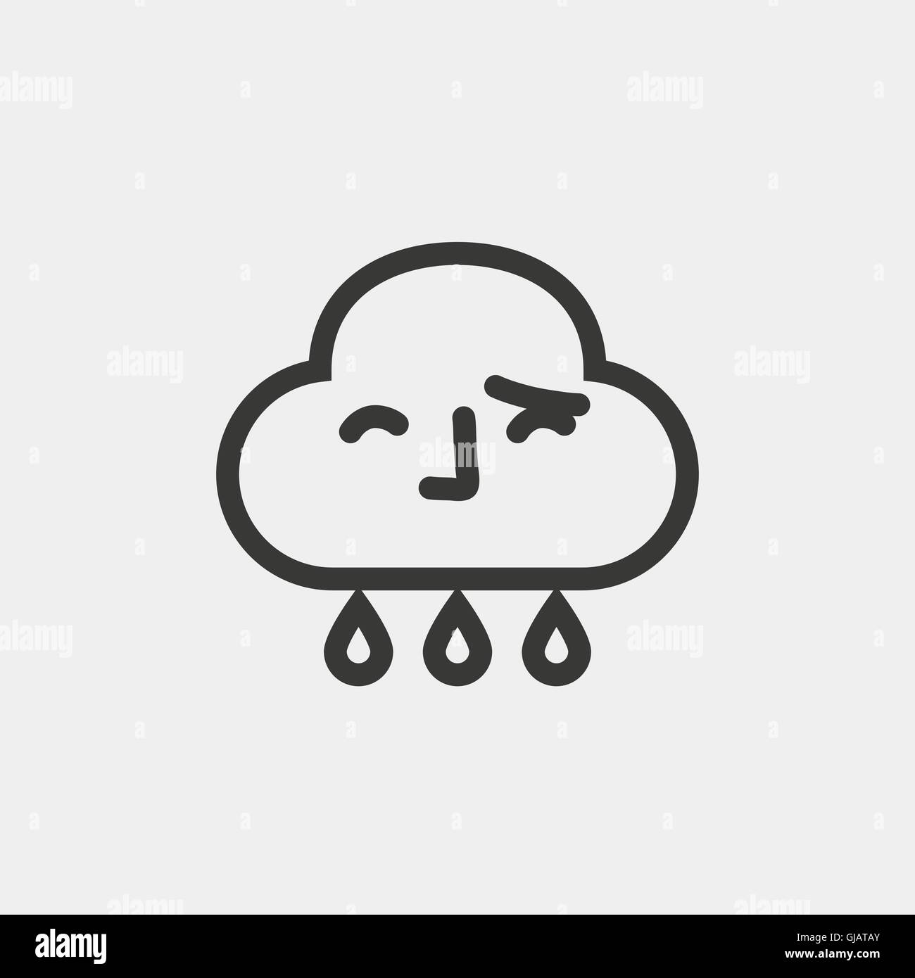 rain icon of brown outline for illustration Stock Vector Image & Art ...