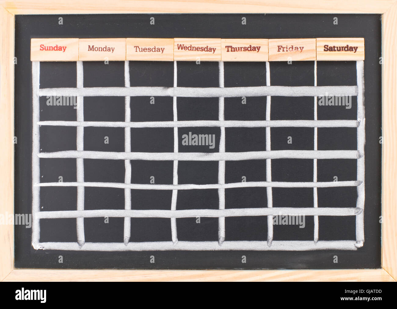 Monthly calendar week words hi-res stock photography and images - Alamy