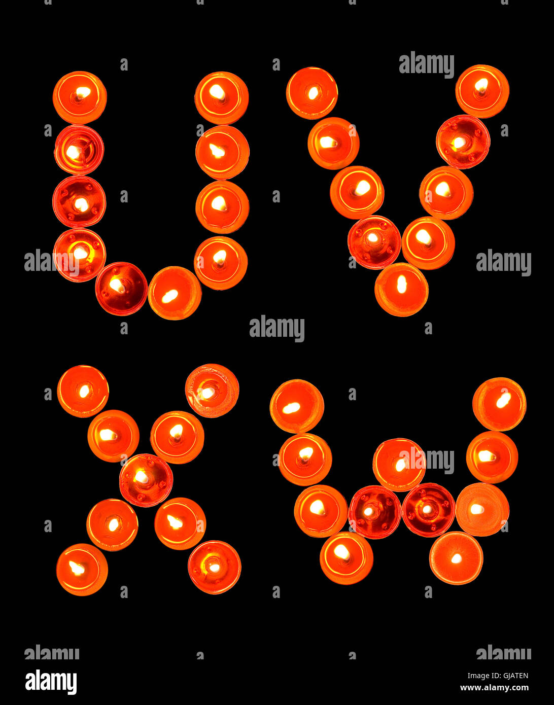Isolated Candle light alphabet series Stock Photo - Alamy
