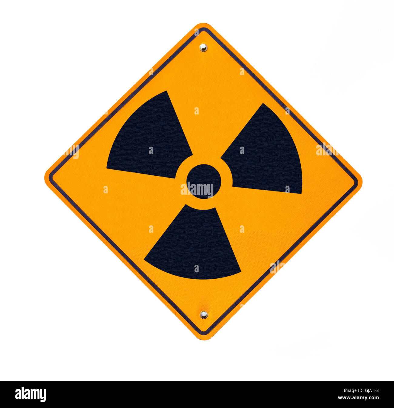 Radioactive road sign isolated on white Stock Photo - Alamy