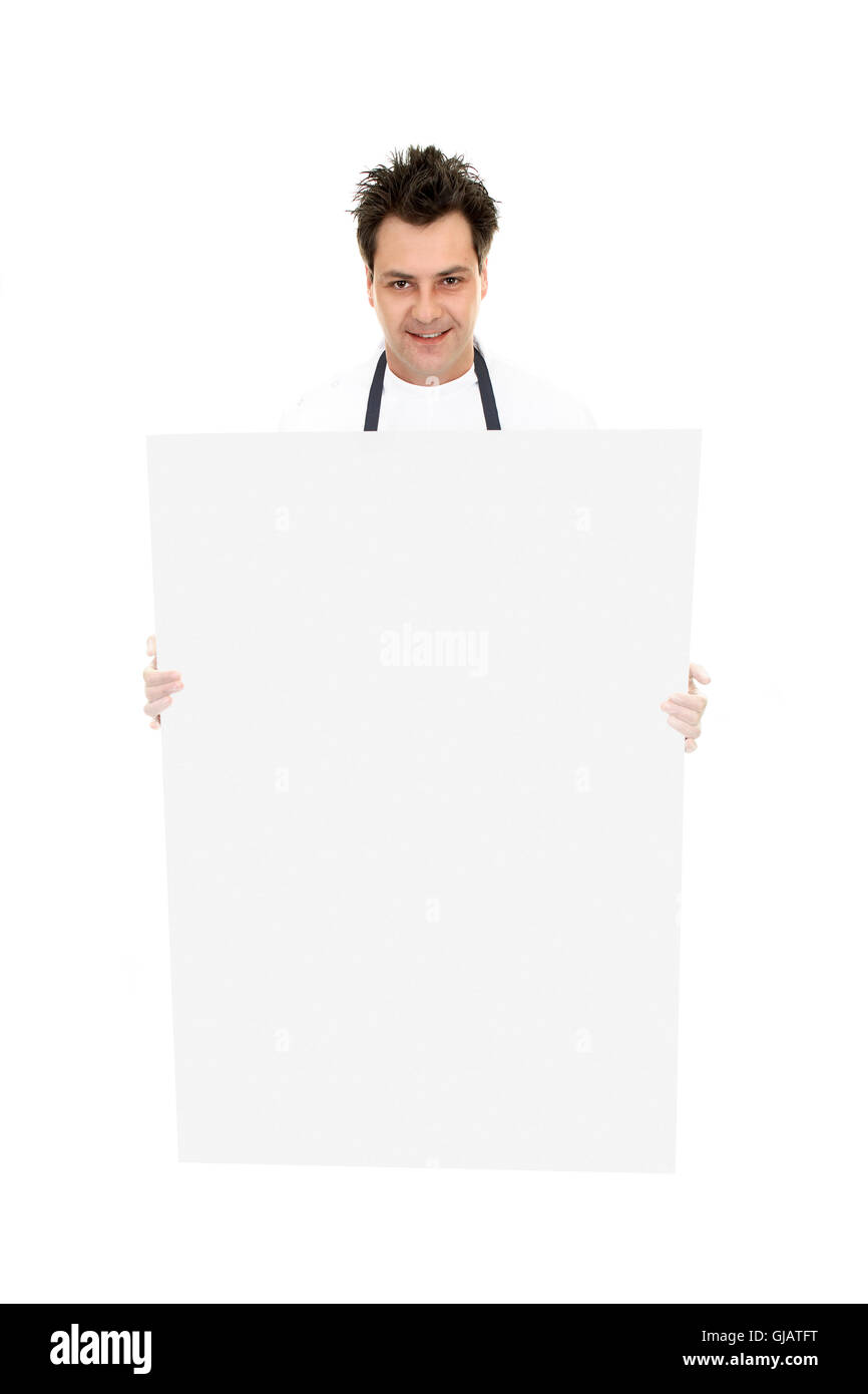 Man with sign board Stock Photo - Alamy