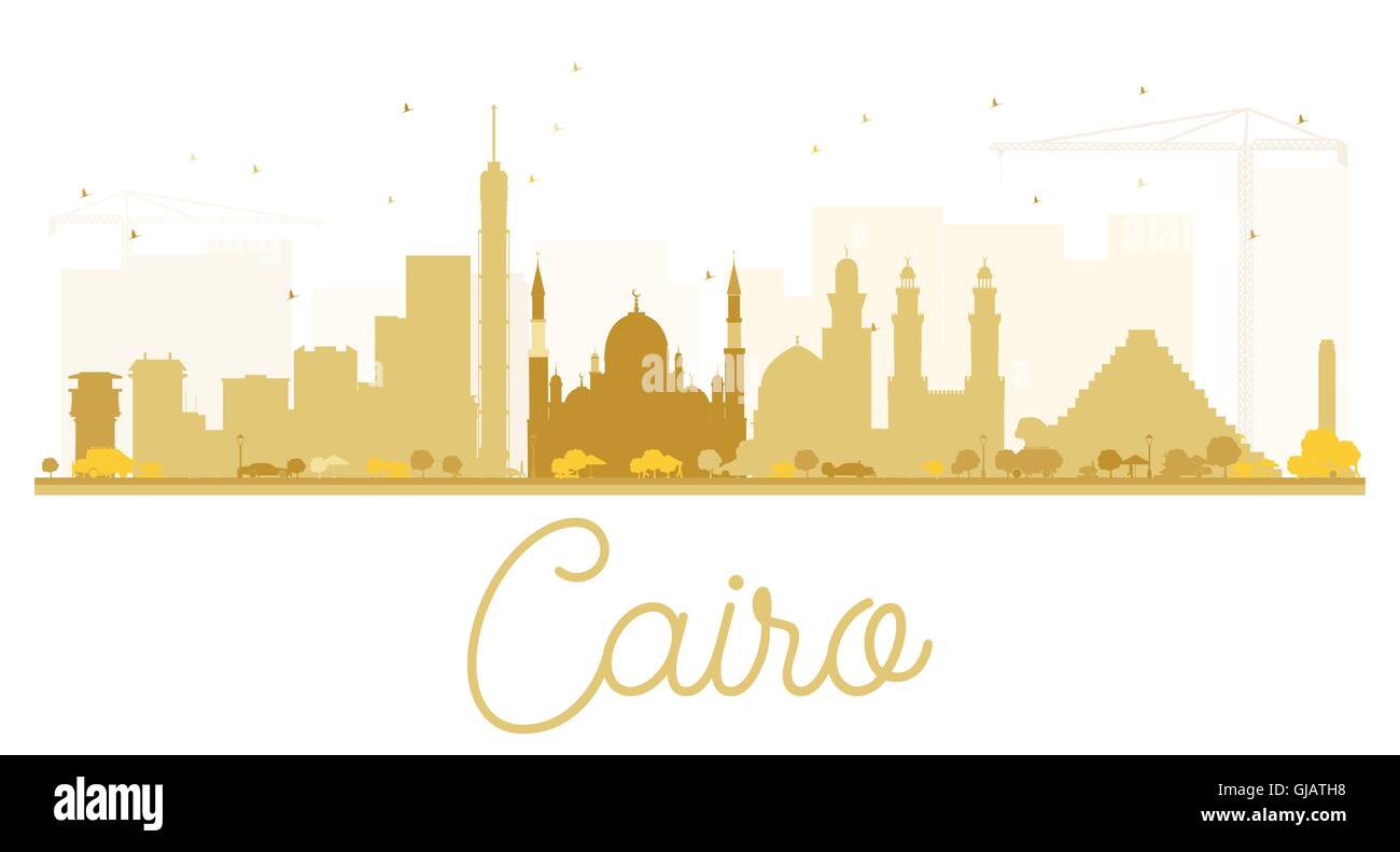 Cairo City skyline golden silhouette. Vector illustration. Simple flat ...
