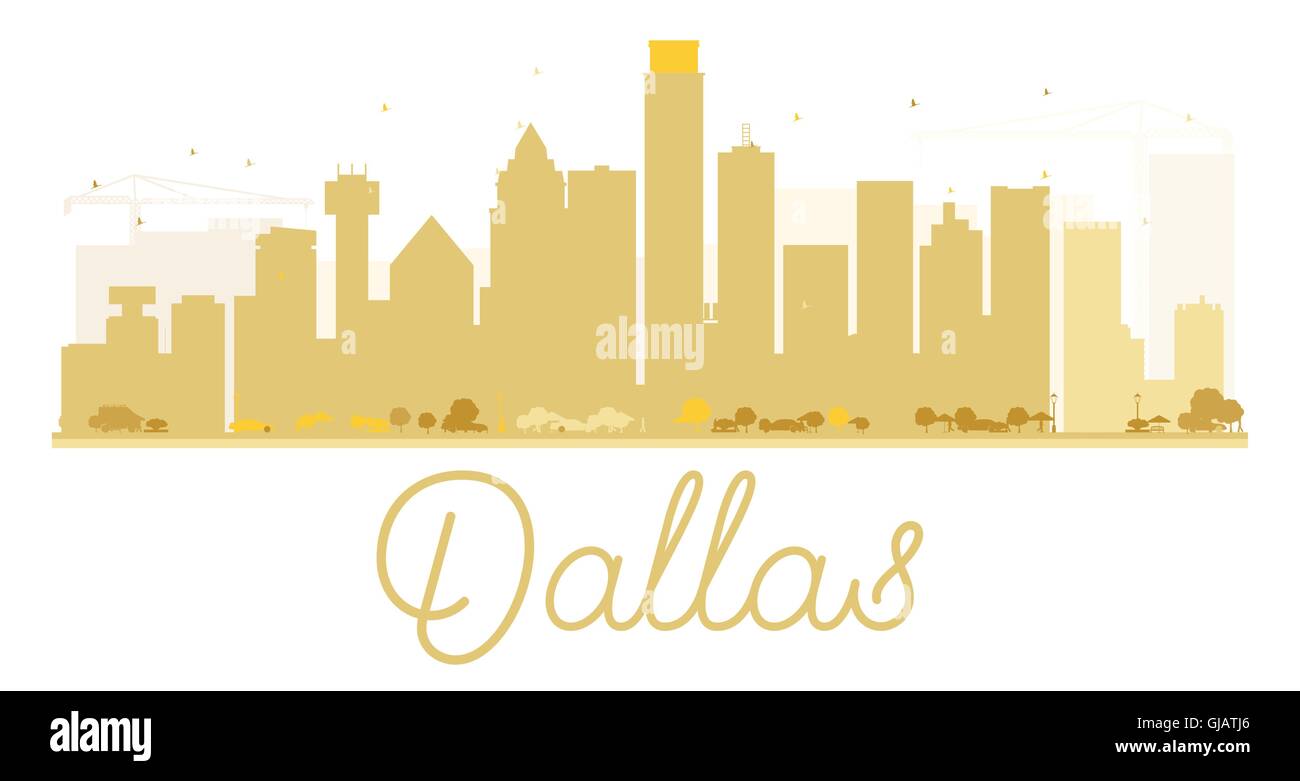 Dallas City skyline golden silhouette. Vector illustration. Simple flat ...