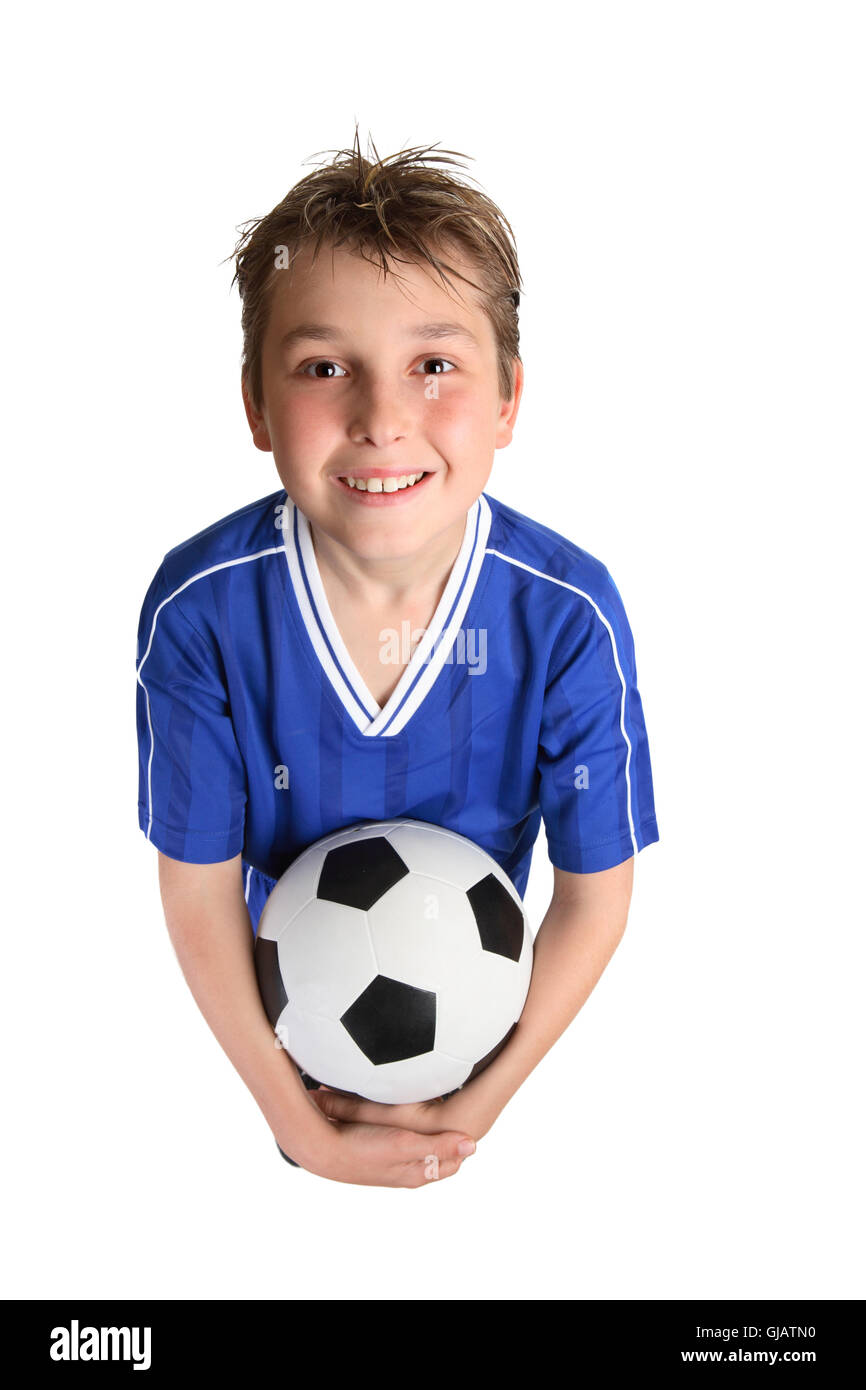 Holding soccer ball boy Cut Out Stock Images & Pictures - Alamy